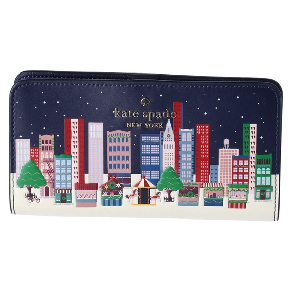 kate spade | Bags | Kate Spade Winter Wonders Large Slim Bifold Wallet ...